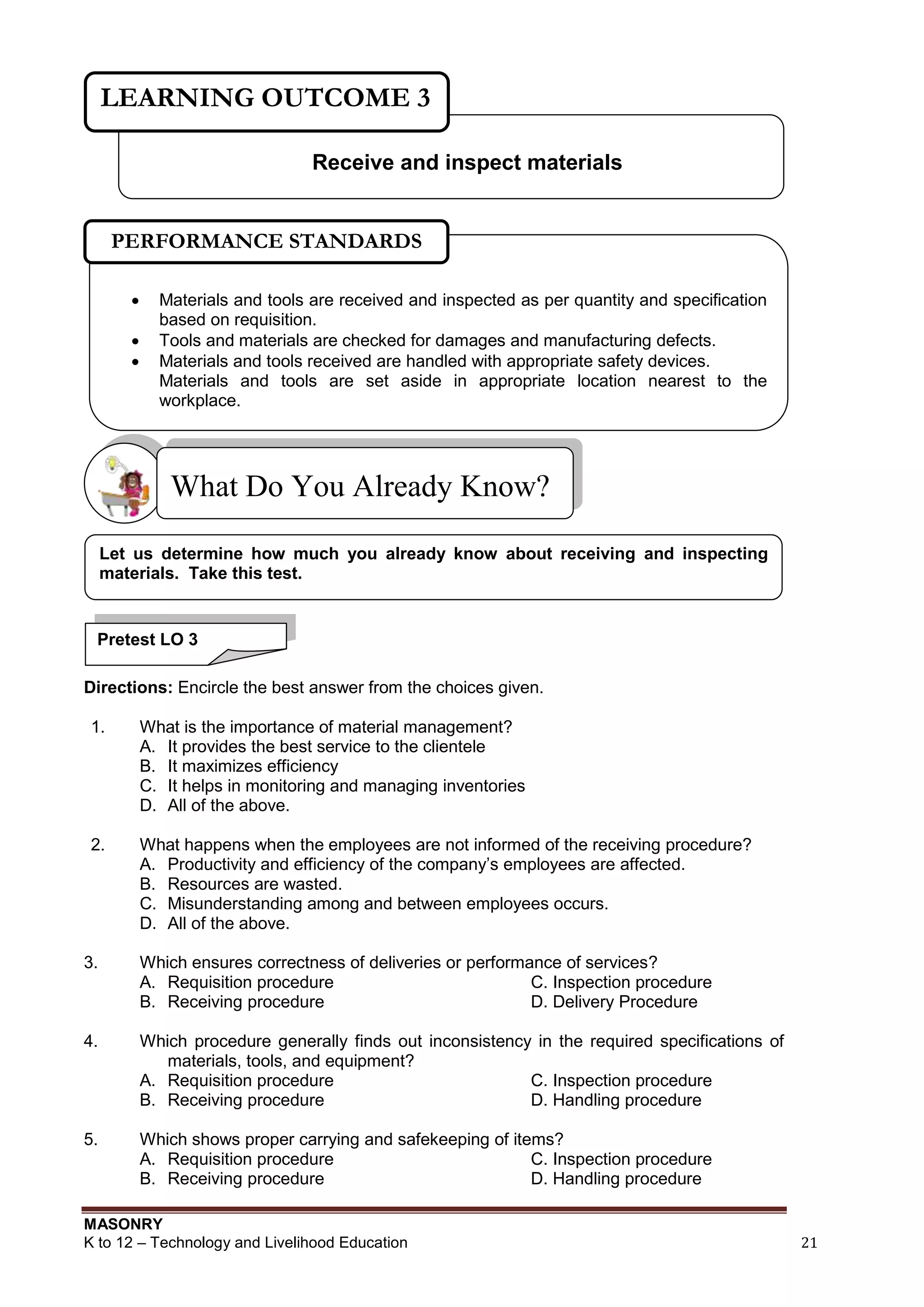 Masonry learning module | PDF | Secondary Education | Education