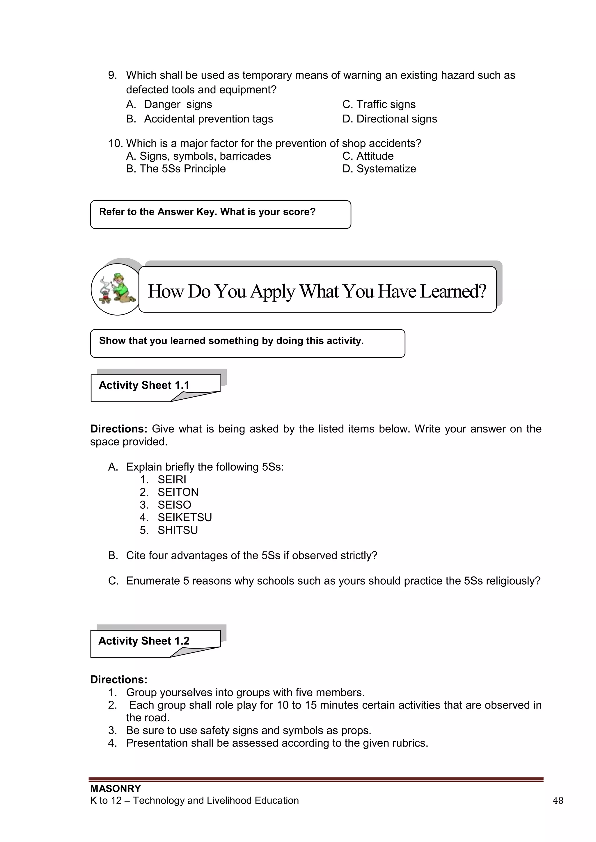 Masonry learning module | PDF | Secondary Education | Education