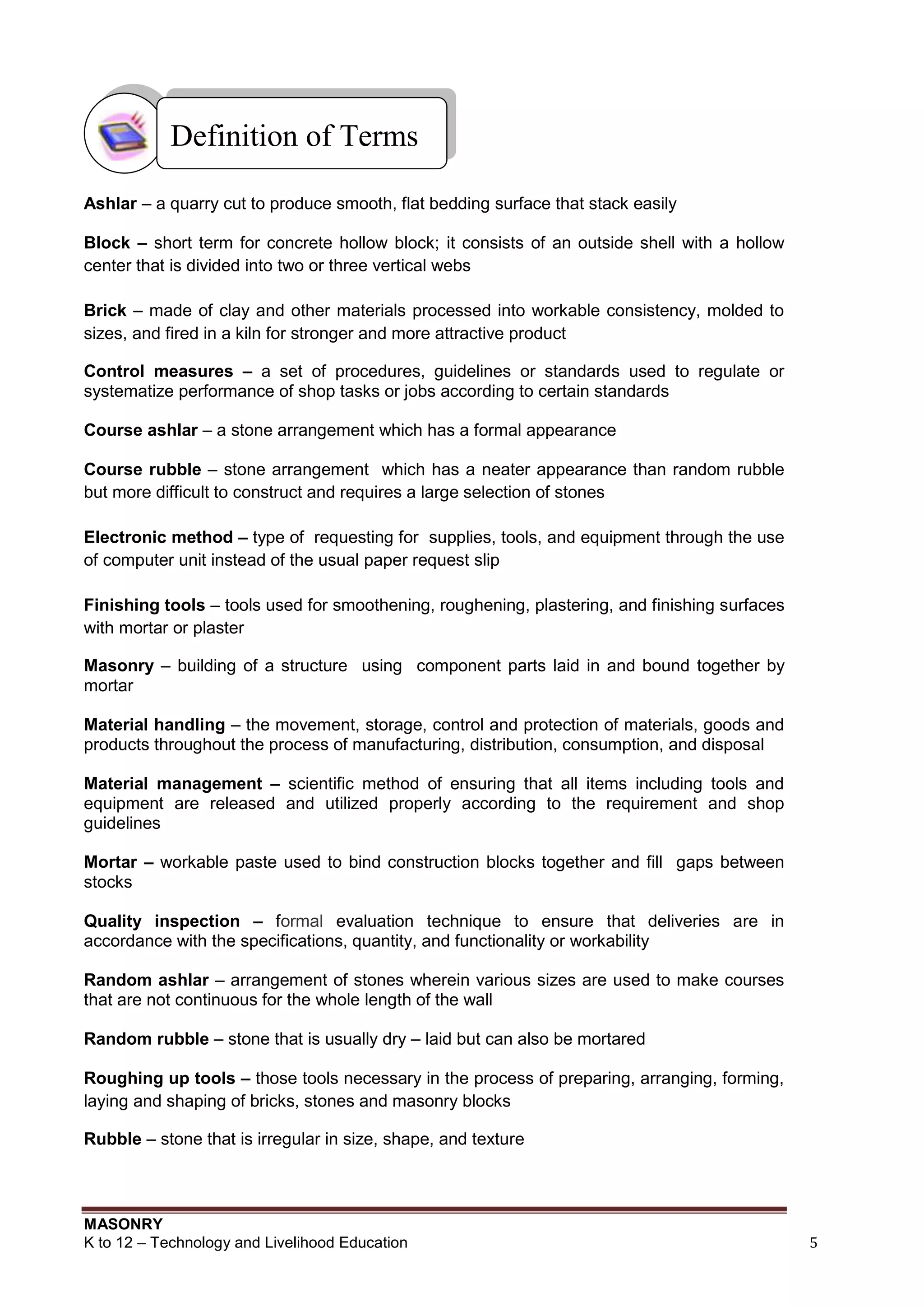 Masonry learning module | PDF