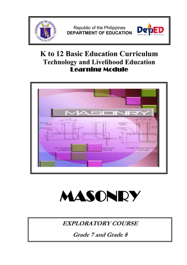 Masonry learning module | PDF | Secondary Education | Education