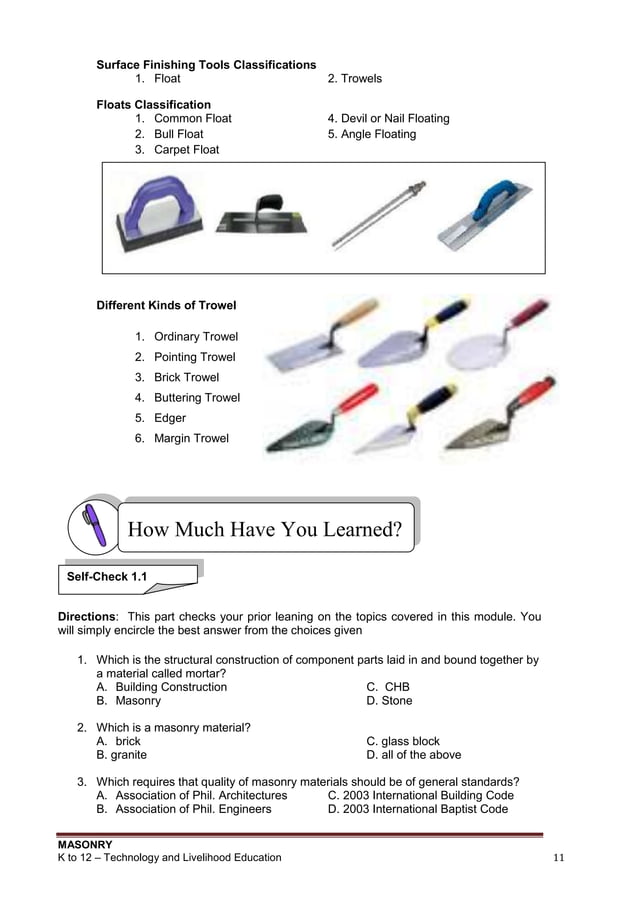 Masonry learning module | PDF