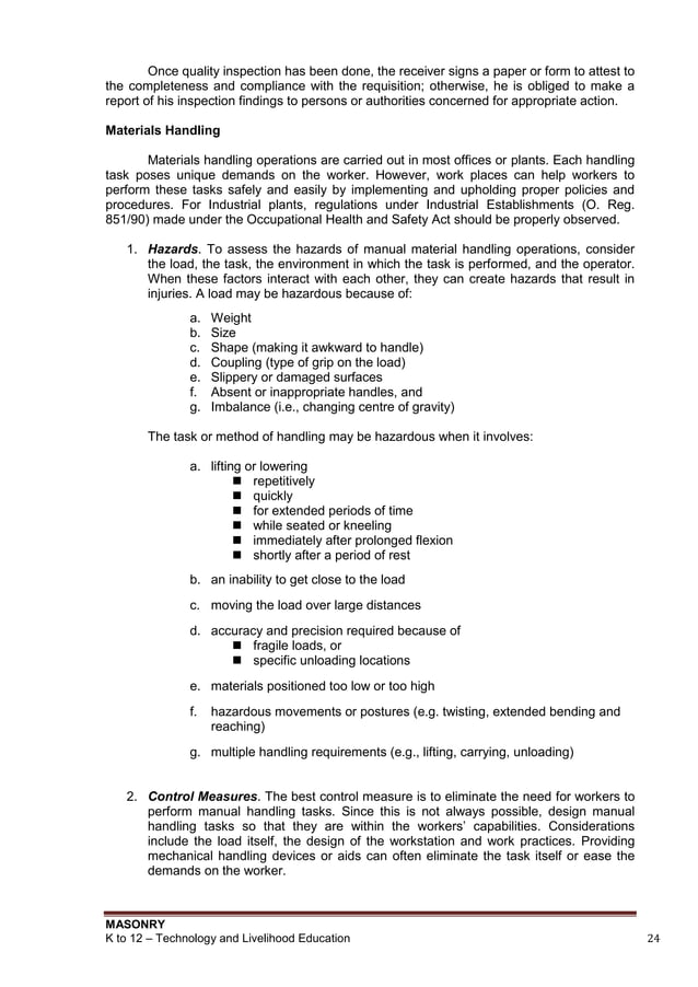 Masonry learning module | PDF | Secondary Education | Education