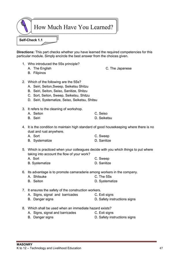 Masonry learning module | PDF | Secondary Education | Education