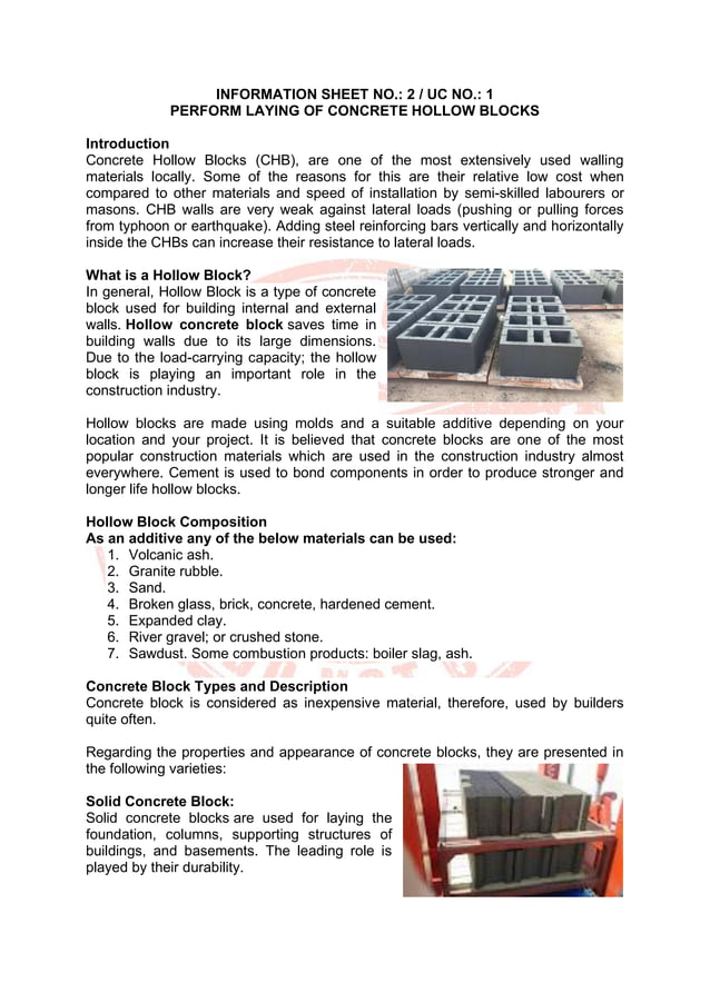 MASONRY NC II - CBLM | PDF