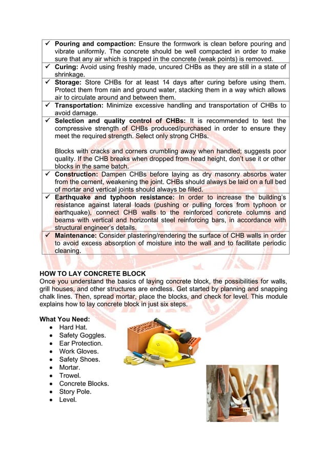 MASONRY NC II - CBLM | PDF