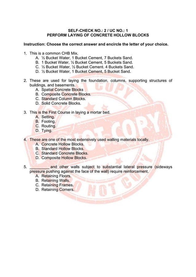 MASONRY NC II - CBLM | PDF