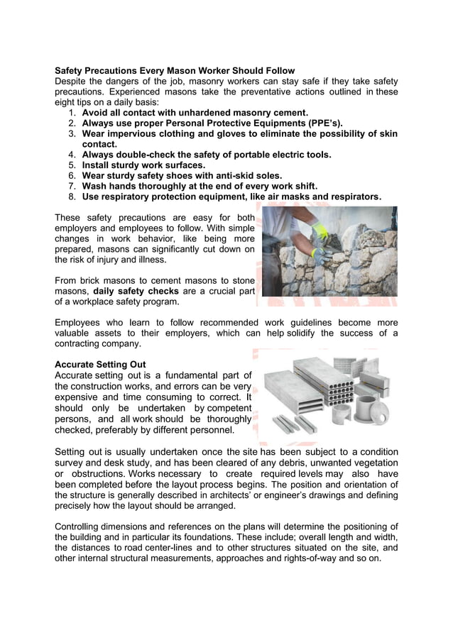 MASONRY NC II - CBLM | PDF