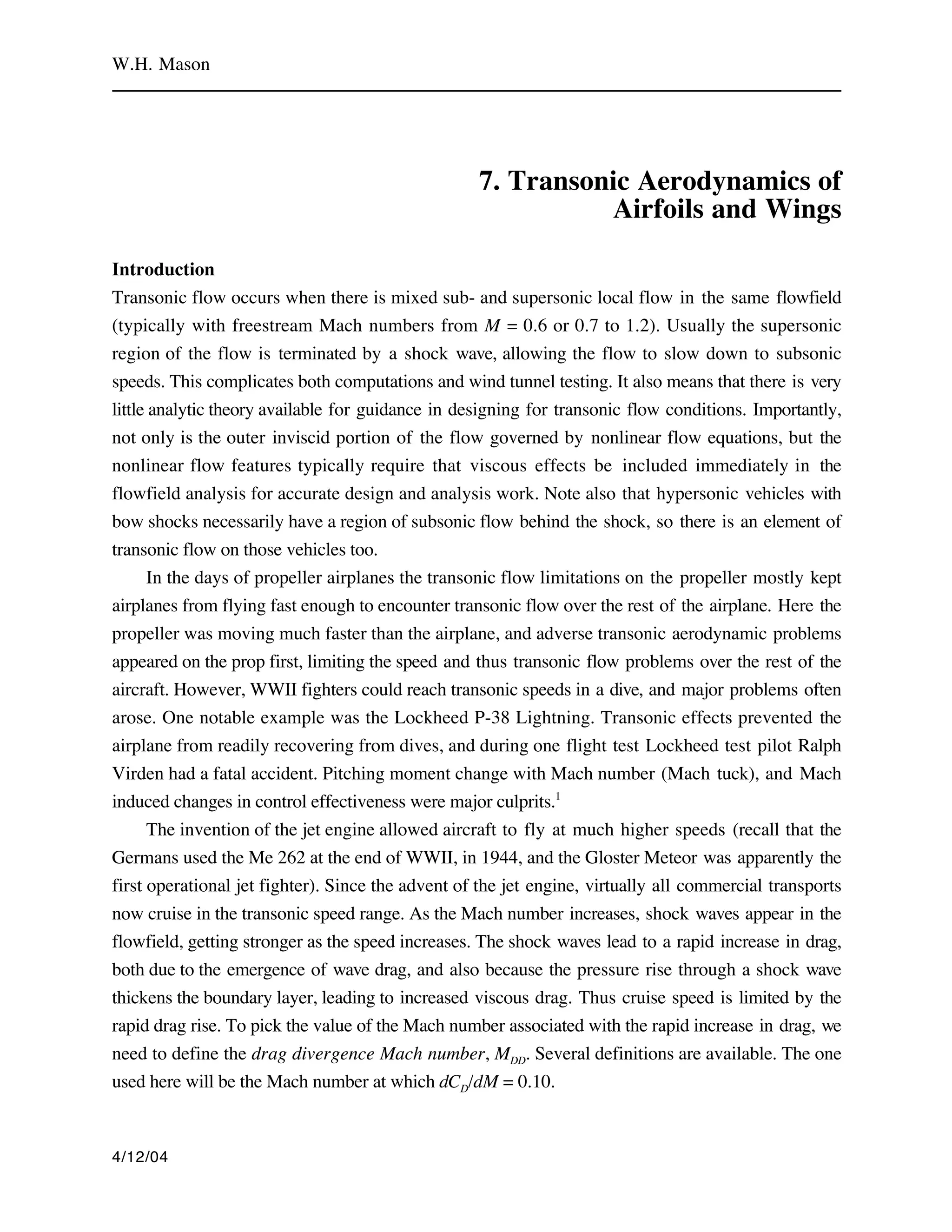 [Mason] transonic aerodynamics of airfoils and wings | PDF