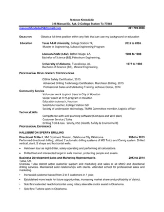 Masoud khodadad resume 8 22-16 | PDF