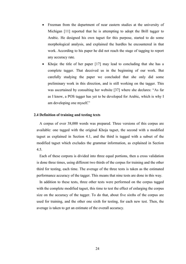 part of speech tagger for ARABIC TEXT
