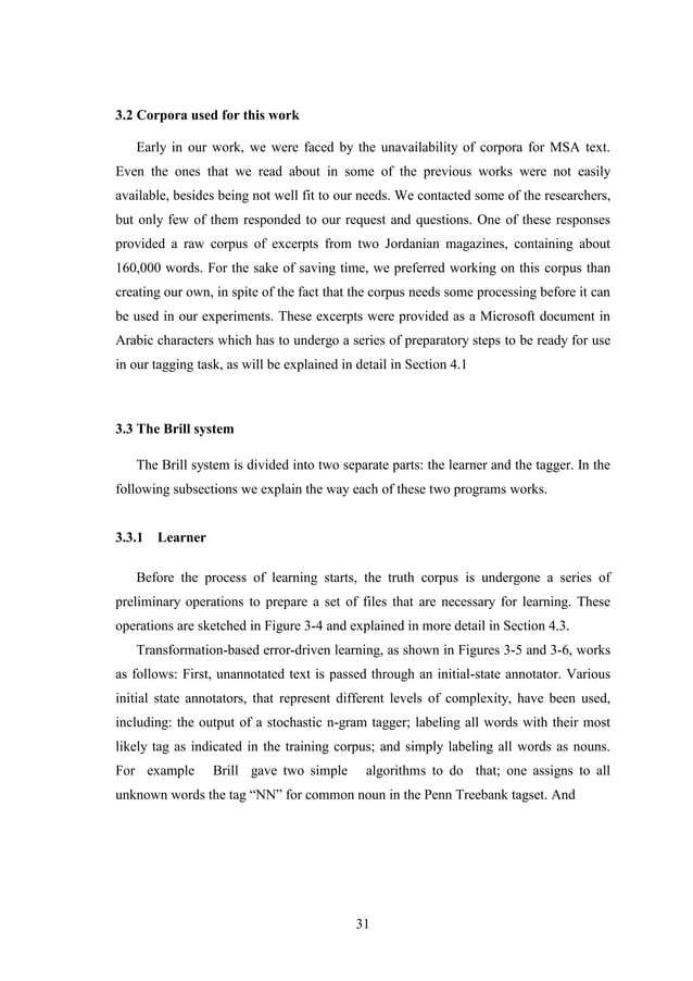 part of speech tagger for ARABIC TEXT