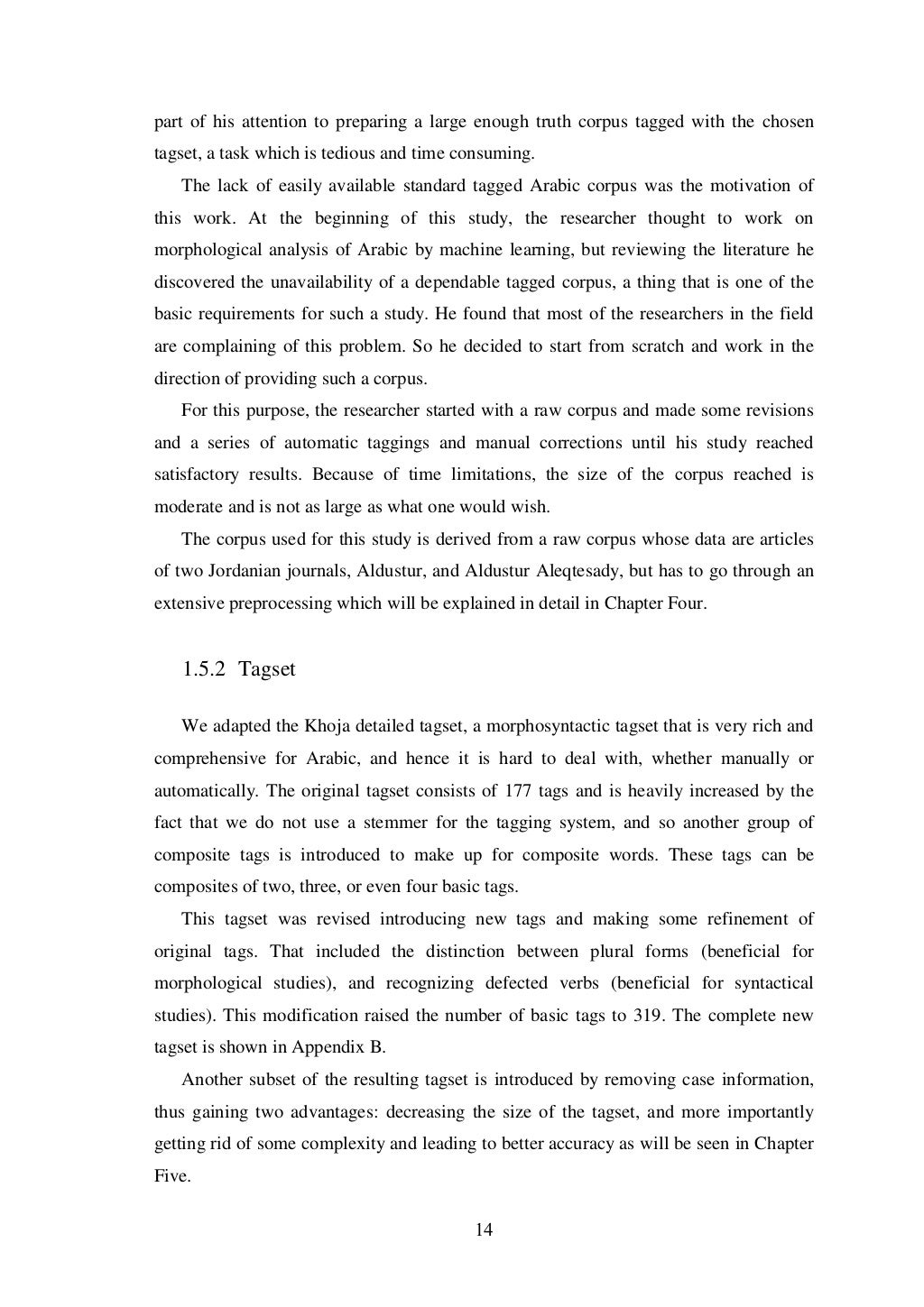 part of speech tagger for ARABIC TEXT