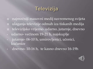 Masovni mediji televizija lit | PPTX