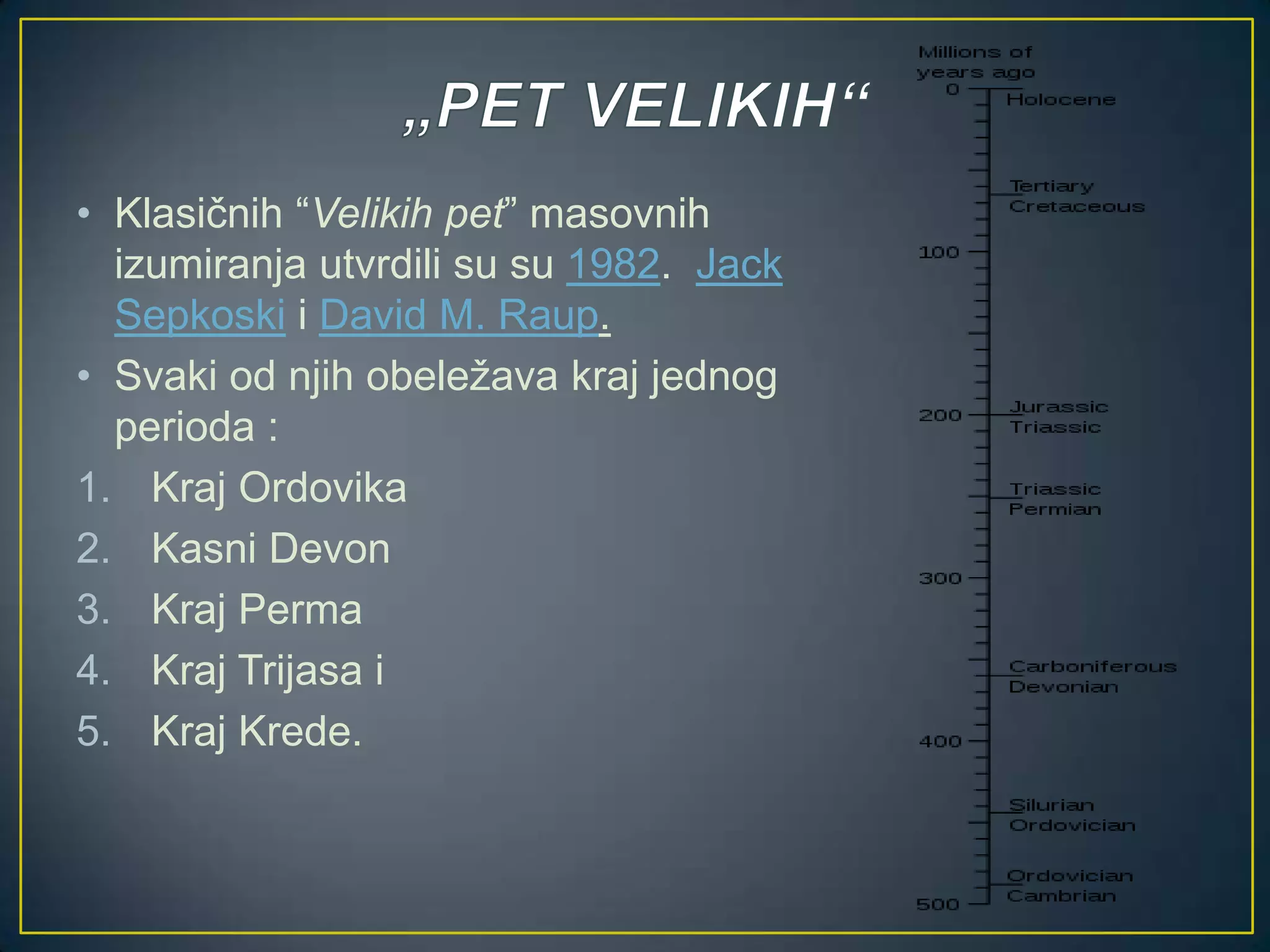 Masovno izumiranje | PPSX