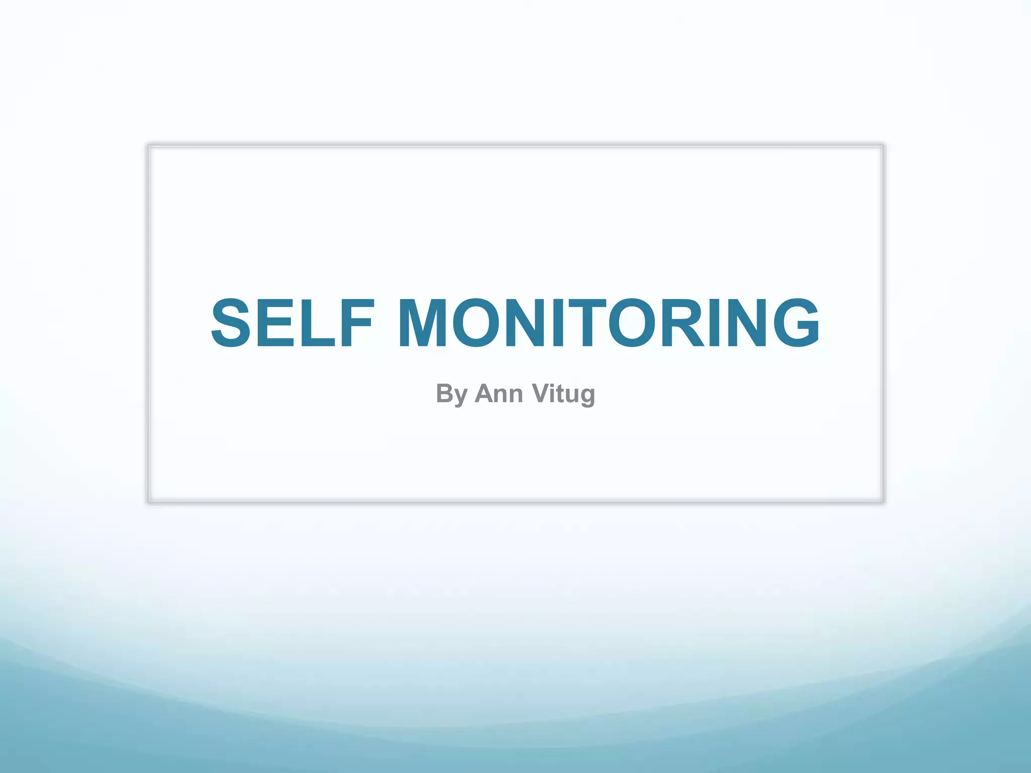 Special Education: Self-monitoring | PPTX