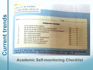Special Education: Self-monitoring | PPTX