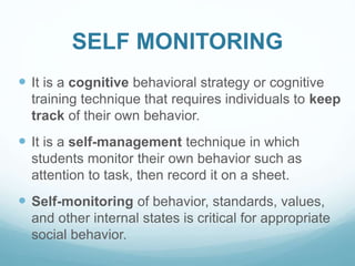 Special Education: Self-monitoring | PPTX | Educational Assessment ...