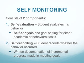 Special Education: Self-monitoring | PPTX