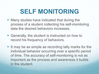 Special Education: Self-monitoring | PPTX