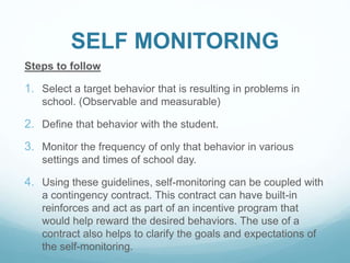 Special Education: Self-monitoring | PPTX