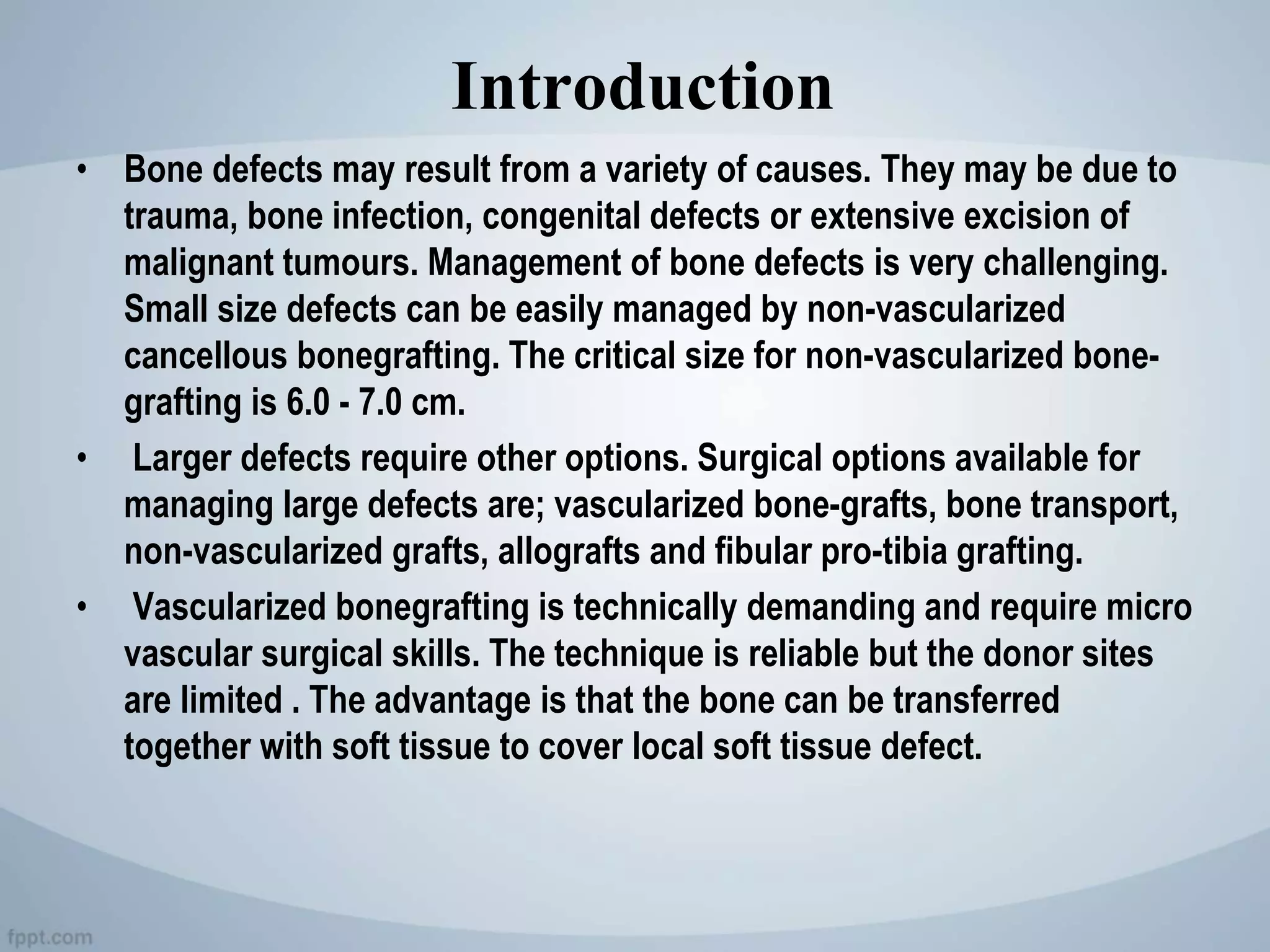 Masquelet technique for management of large bone defects. | PPTX