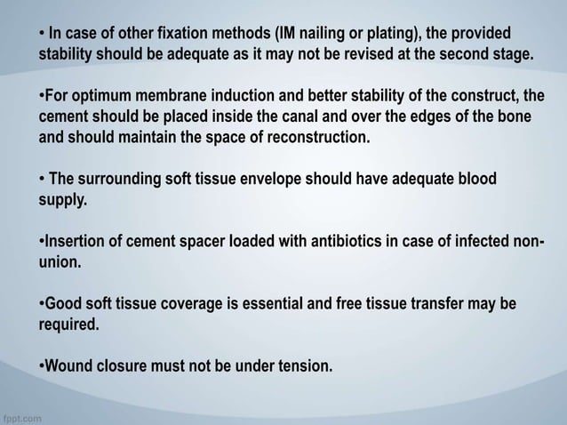 Masquelet technique for management of large bone defects. | PPTX ...