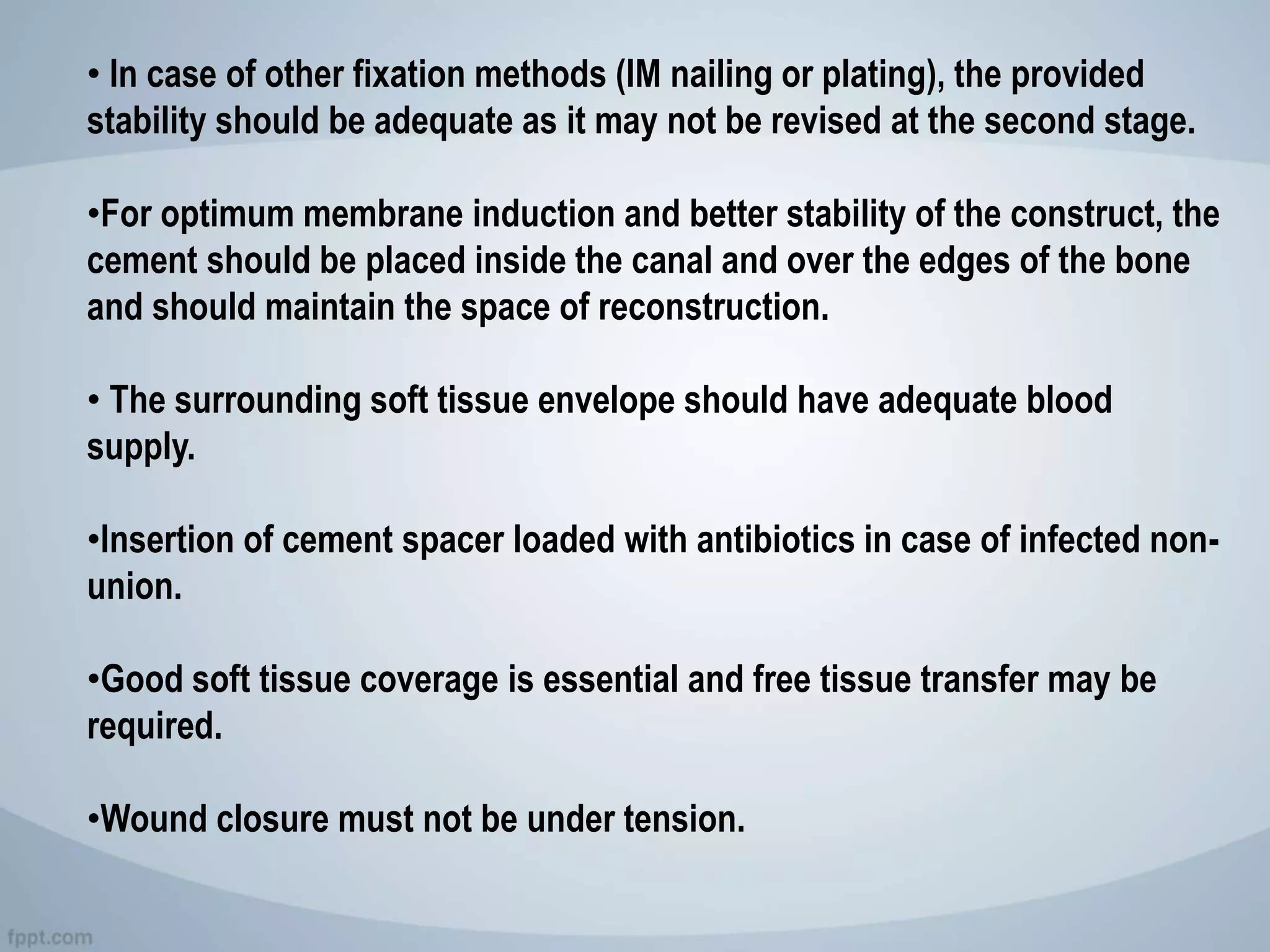 Masquelet technique for management of large bone defects. | PPTX