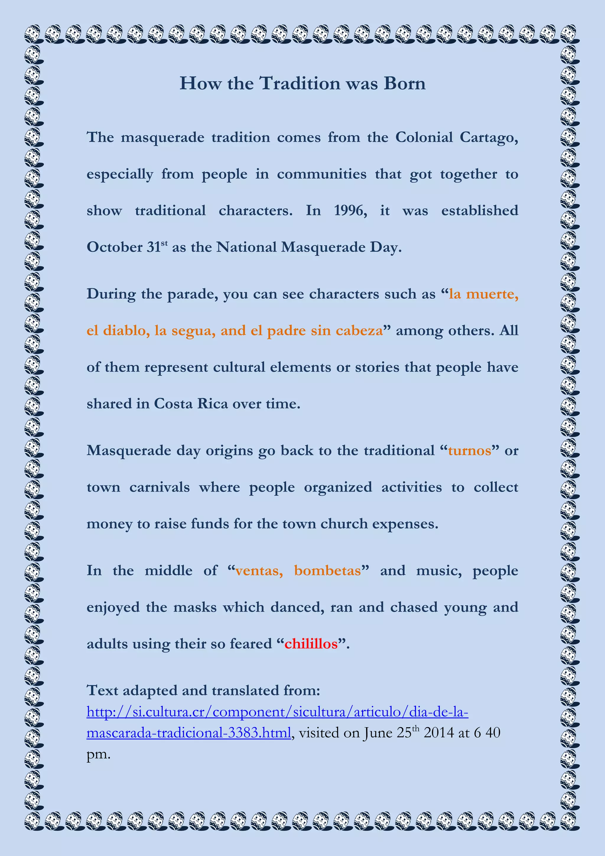 Masquerade Day: How the Tradition was Born | DOCX