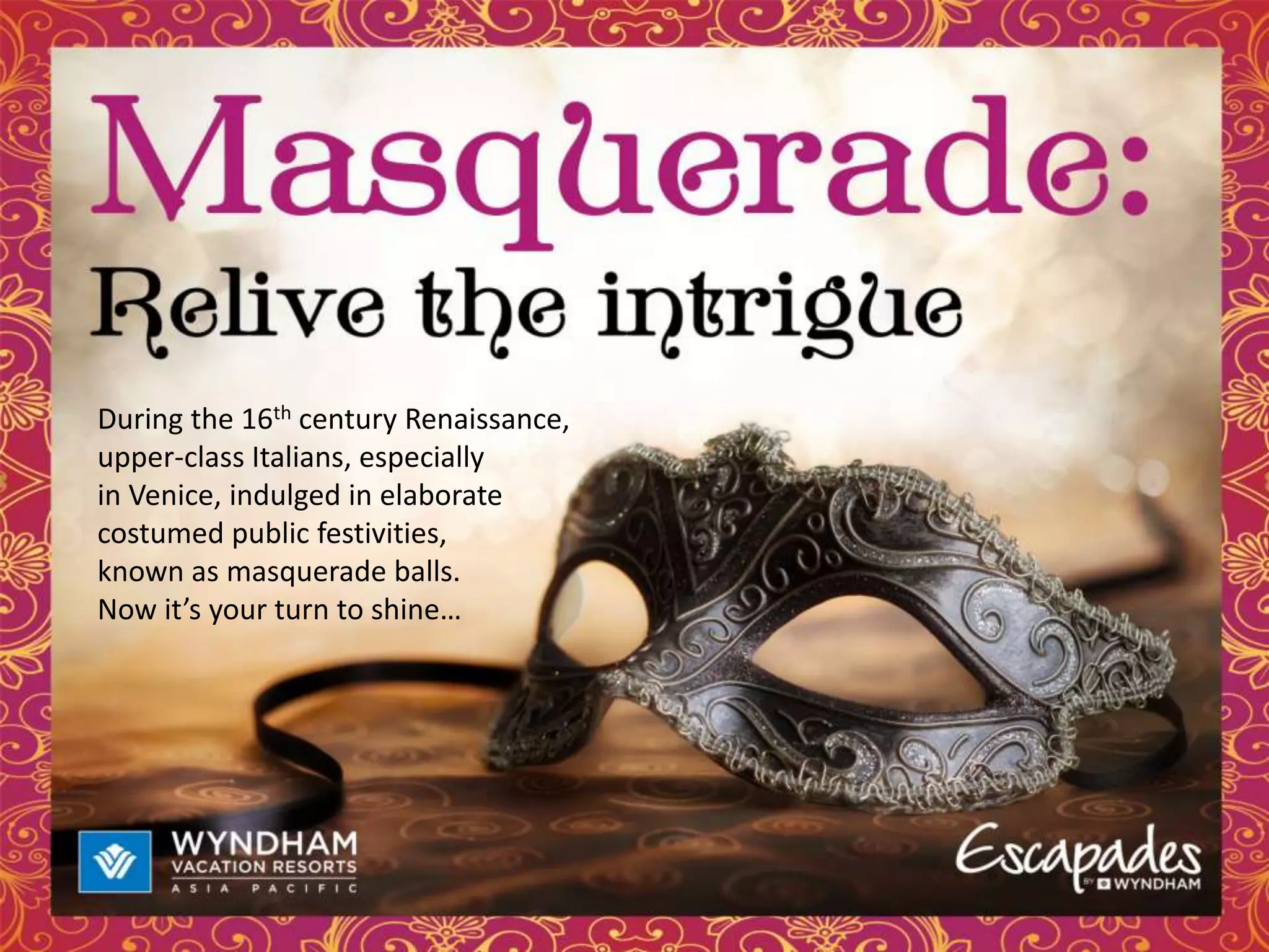Masquerade slideshow | PPTX
