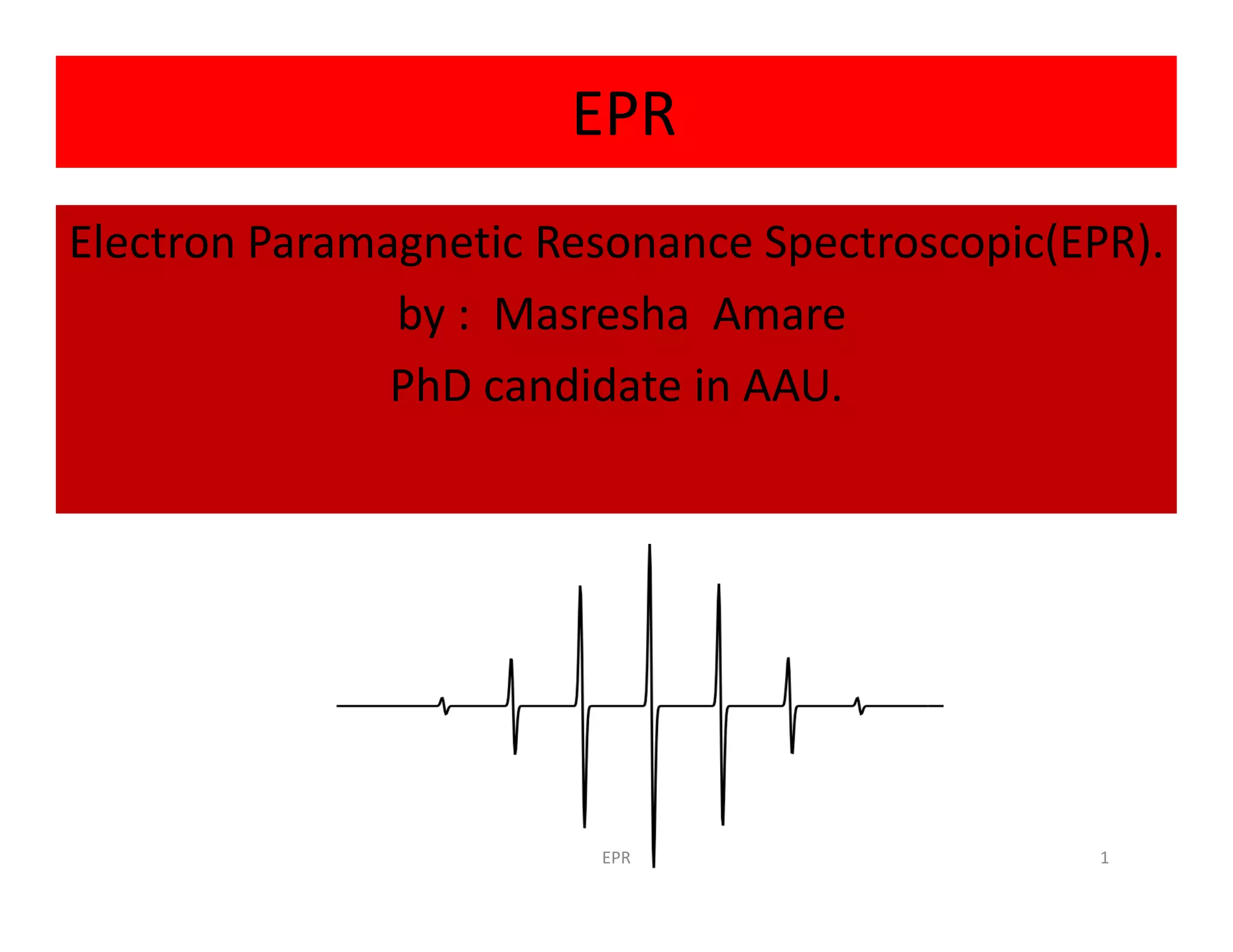 EPR spectroscopy. | PDF
