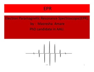EPR spectroscopy. | PDF