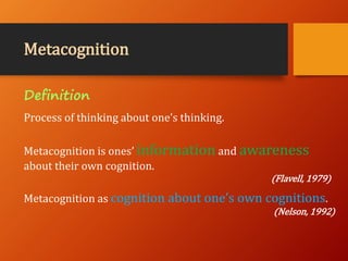 Metacognition in Computer-Assisted Language Learnng (CALL) | PPTX