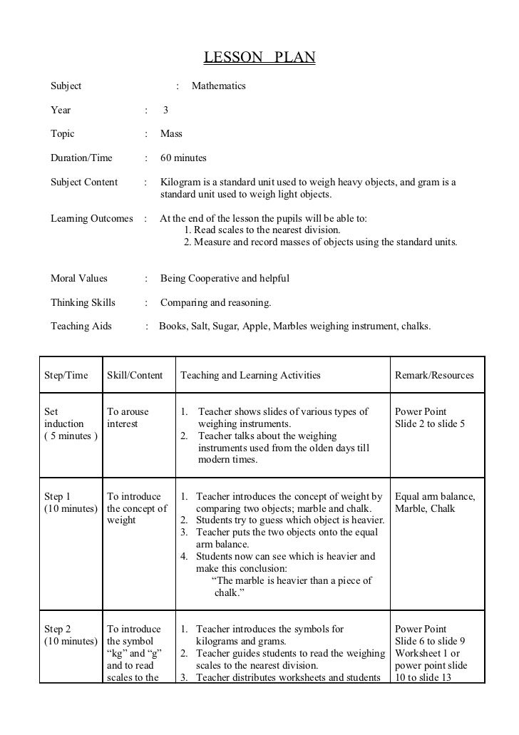 Mathmeatics Year 3_RPH Mass