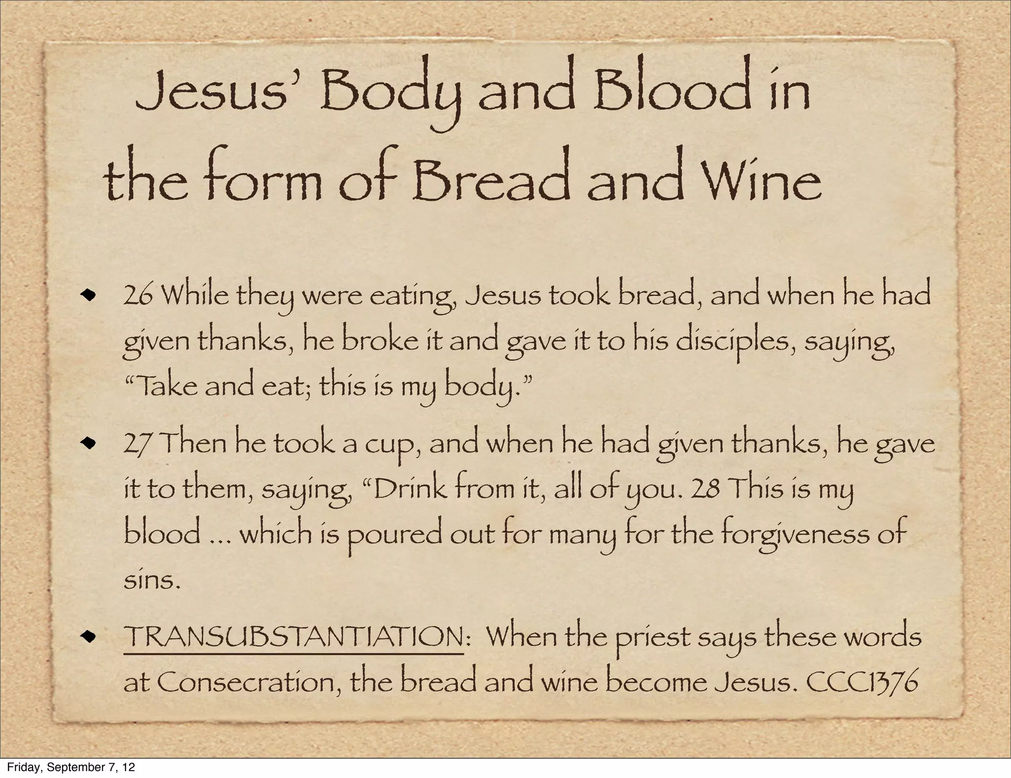 The Importance of the Holy Eucharist | PDF