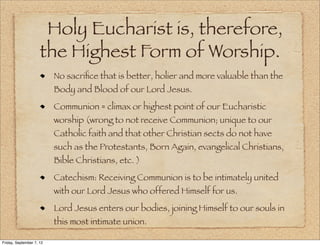The Importance of the Holy Eucharist | PPT