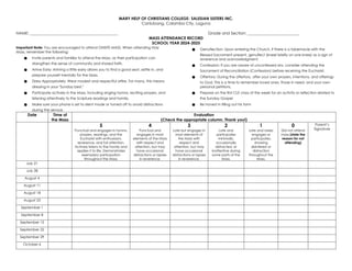 Mass Chart for Highschool Mass Chart for Highschool | DOCX ...