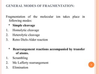 MASS-Fragmentation patterns, introduction, principles and applications | PPT | Chemistry | Science