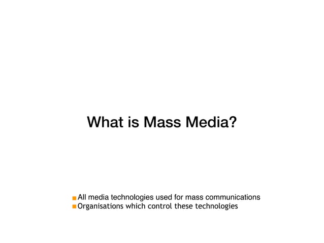 Mass media | PPT