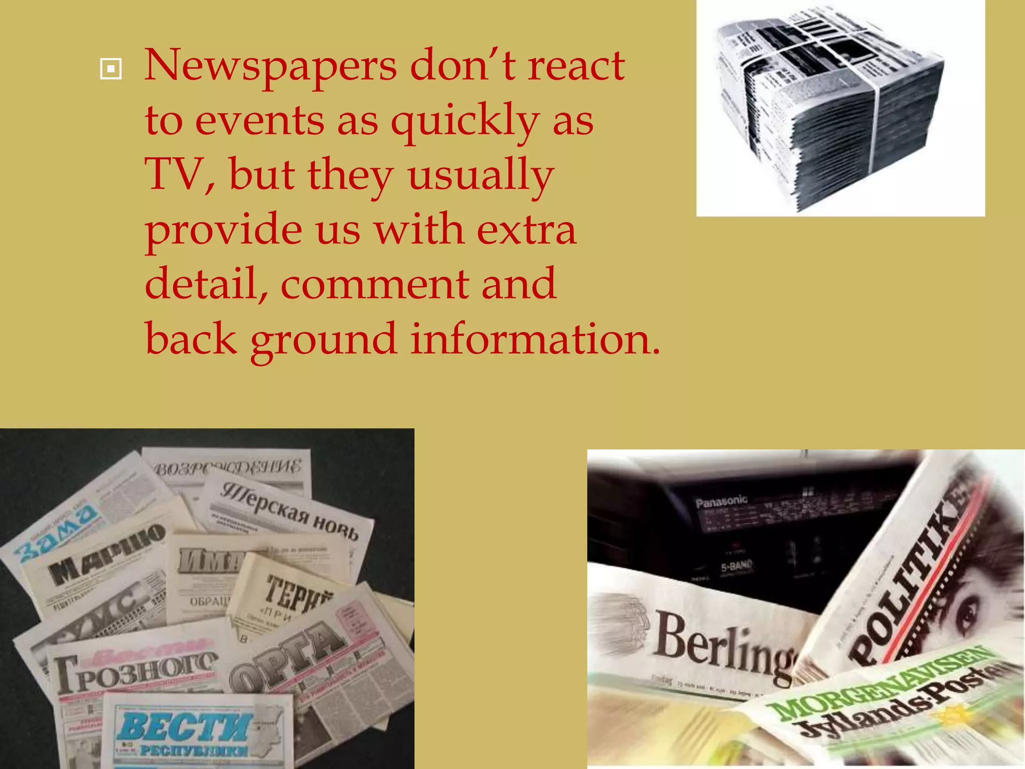 Mass media-reading-comprehension-exercises 43804 | PPT