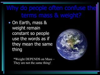Mass vs. Weight & Inertia | PPT | Physics | Science