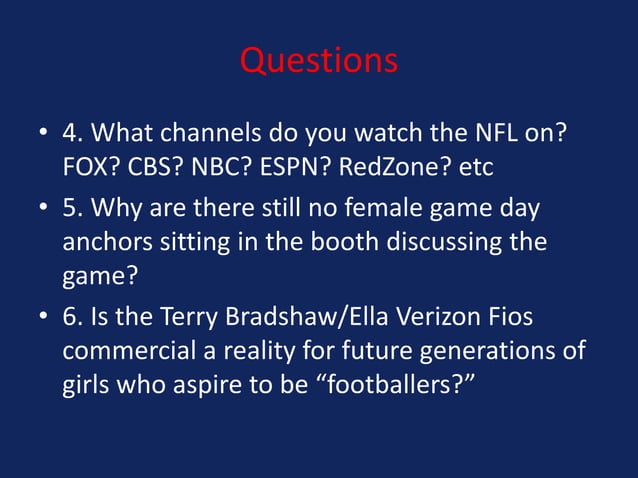 Mass 11 presentation - NFL & Female Viewership | PPT