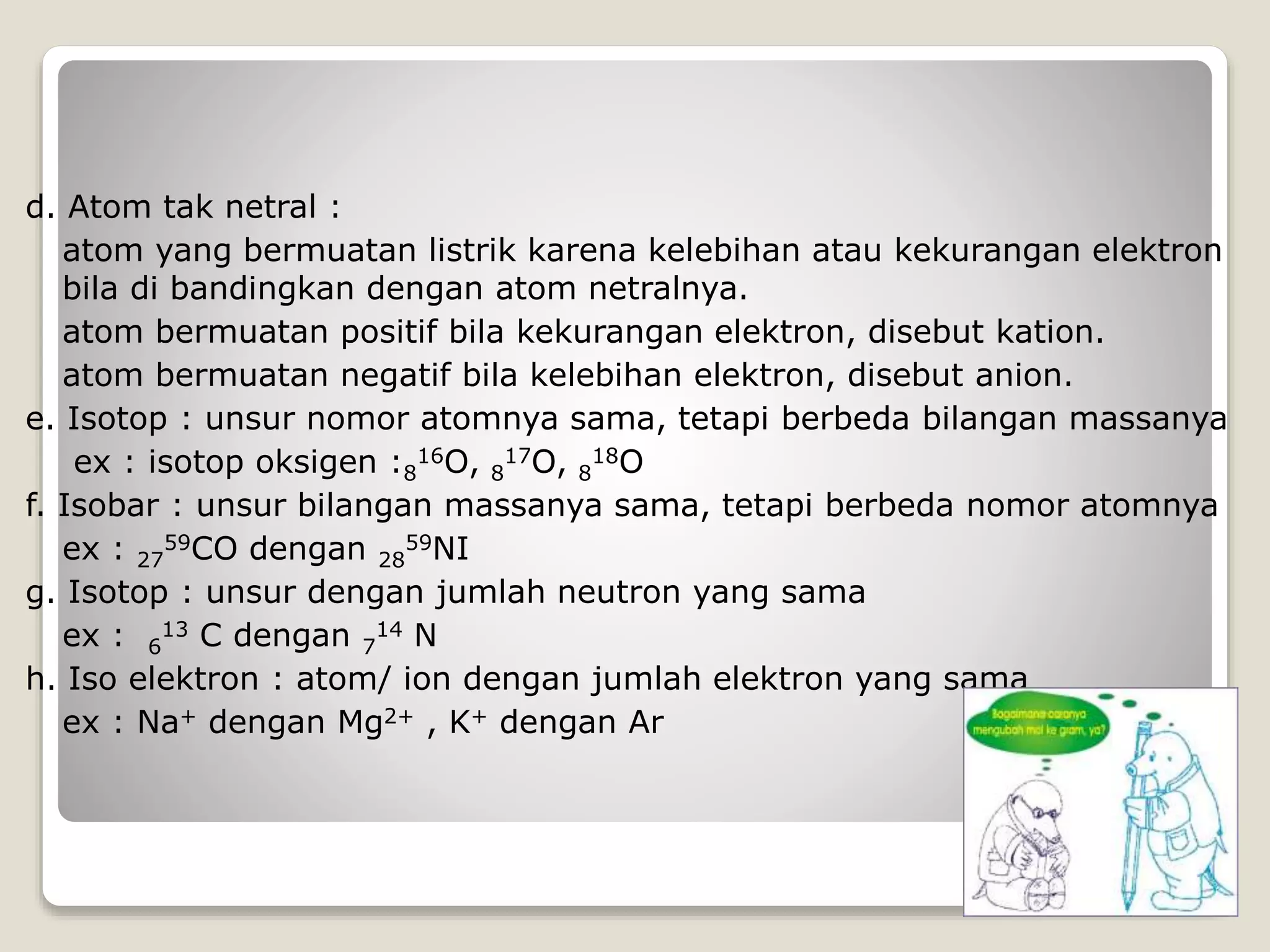 Massa atom, jumlah partikel, dan mol | PPTX