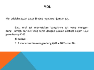 Massa atom, jumlah partikel, mol | PPTX