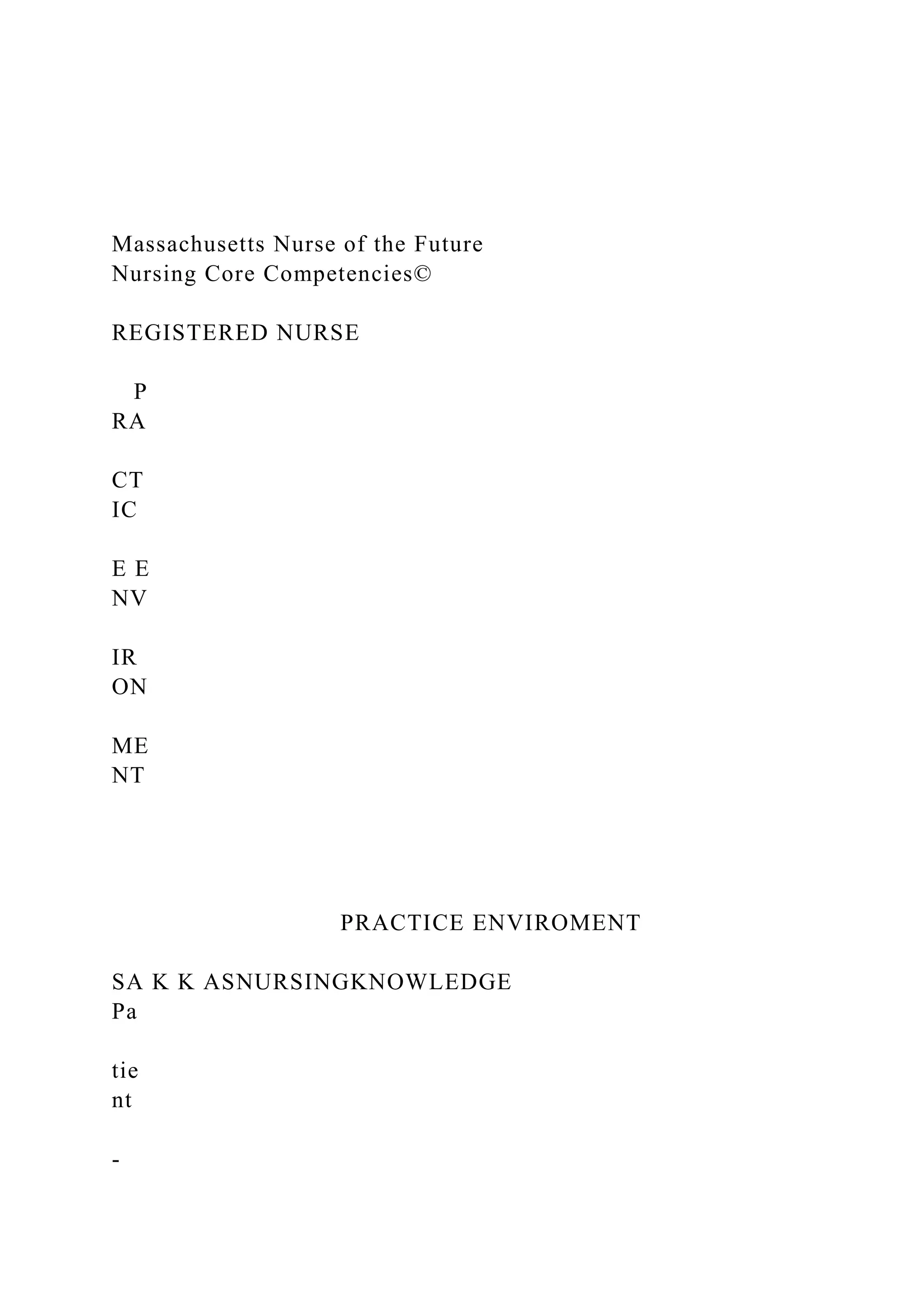 Massachusetts Nurse of the FutureNursing Core Competencies©.docx