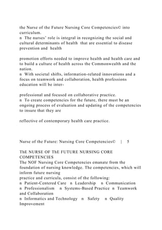 Massachusetts Nurse of the FutureNursing Core Competencies©.docx