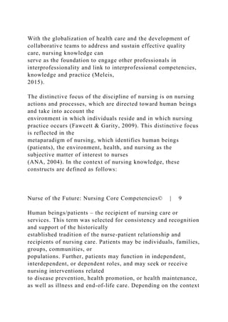Massachusetts Nurse of the FutureNursing Core Competencies©.docx