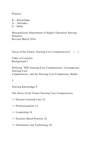 Massachusetts Nurse of the FutureNursing Core Competencies©.docx