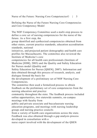 Massachusetts Nurse of the FutureNursing Core Competencies©.docx