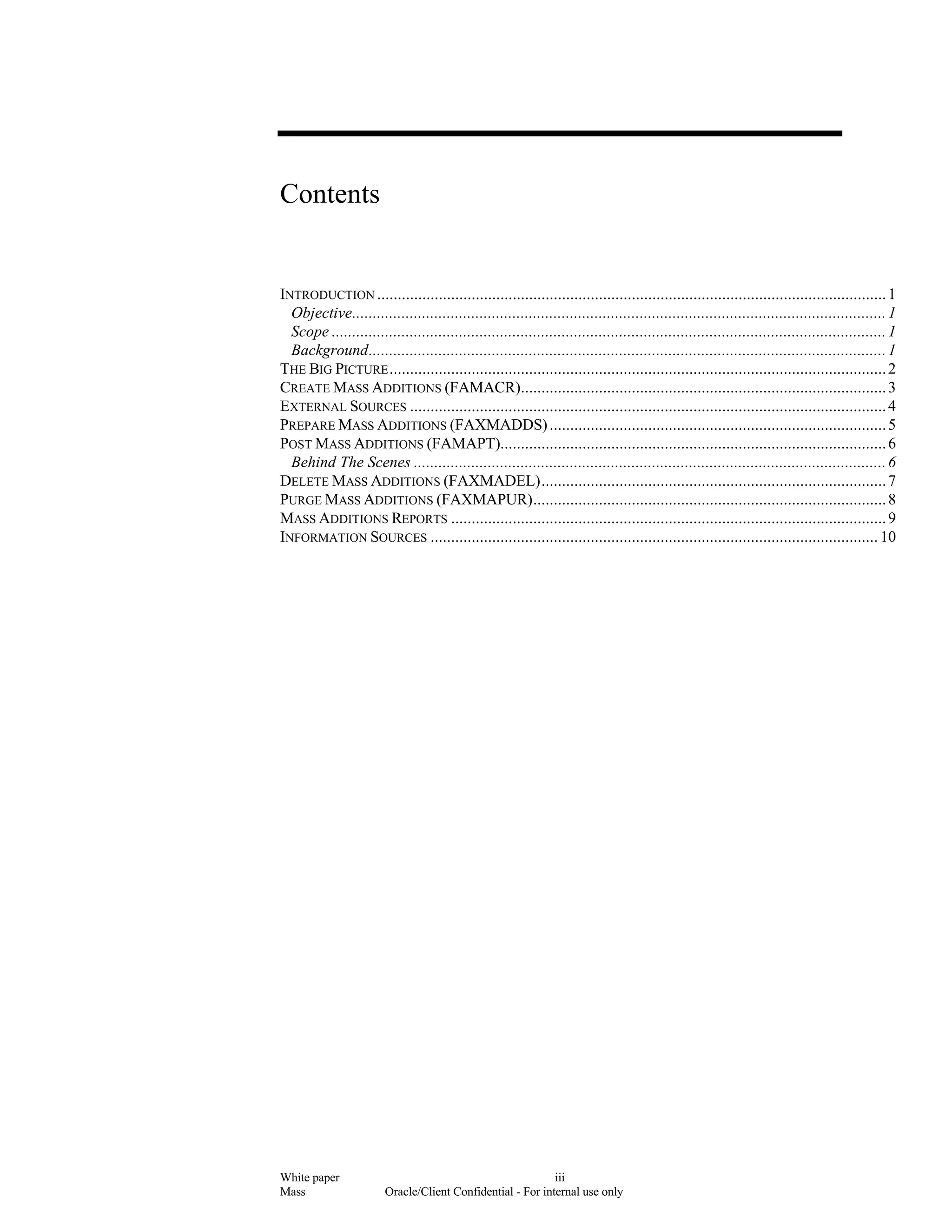 Mass Additions | PDF