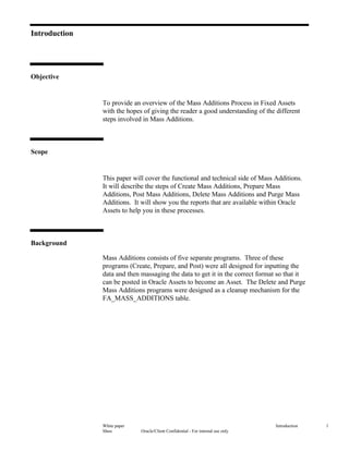 Mass Additions | PDF